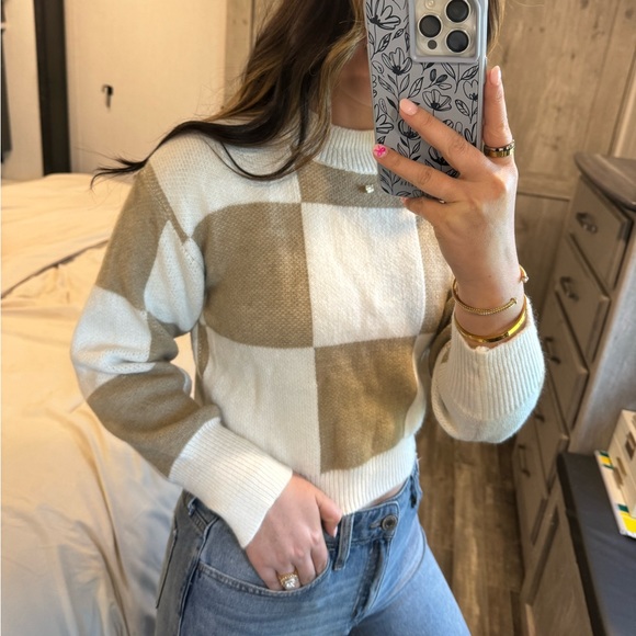 Papermoon | Sweaters | Checkered Sweater | Poshmark